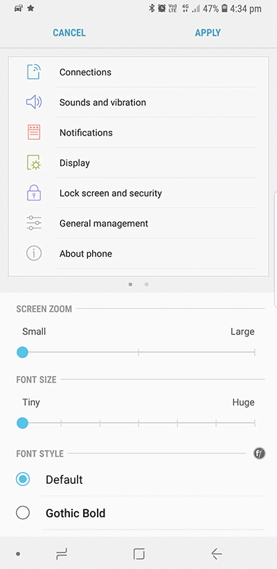 How do I customise Screen zoom and Font size on my Samsung phone ...