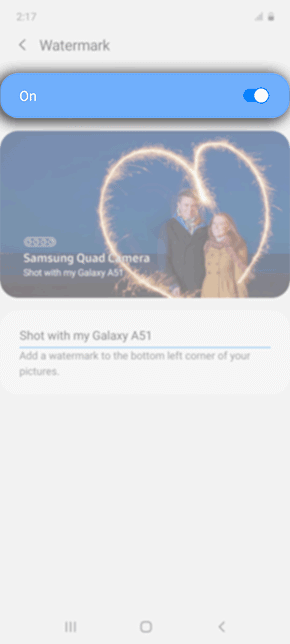 Using the Watermark Setting on my Galaxy device | Samsung Support Australia