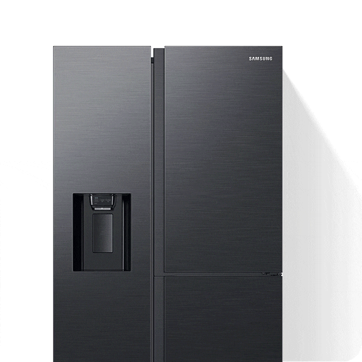 Side by Side Refrigerator - 650 L, Silver | Samsung Gulf