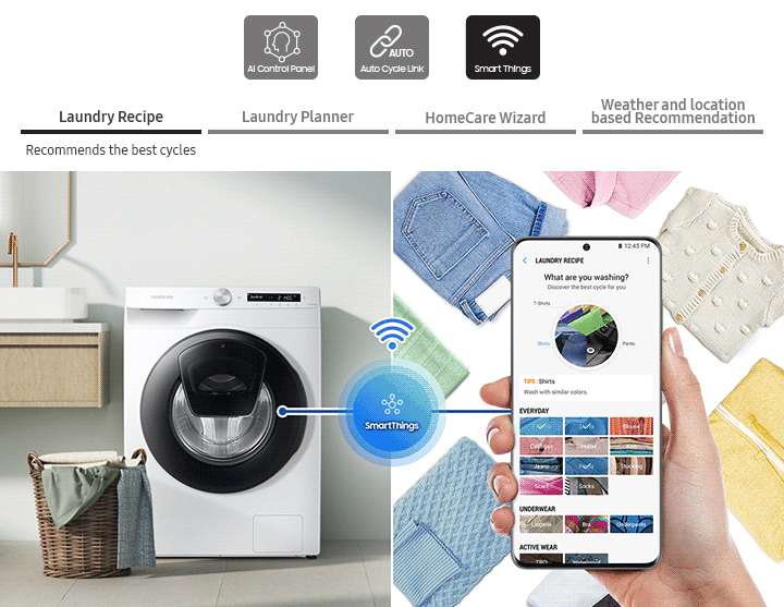 Front Loading Washing machine- 9 KG WW90T554DAX/S1 Gray | Samsung ...
