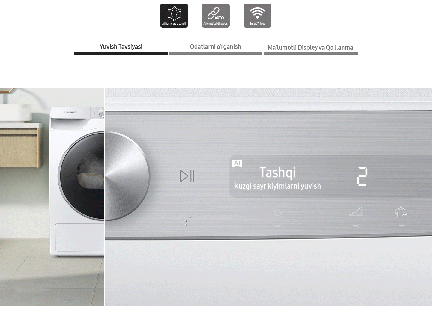 QuickDrive™, AI Control texnologiyalariga ega kir yuvish mashinasi ...