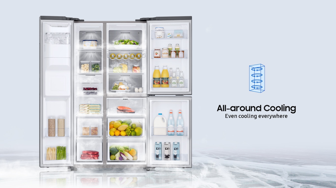 Side by Side Refrigerator, 602L (RS65R5691M9) | Samsung Africa