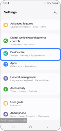 What is Maintenance mode feature? | Samsung Gulf