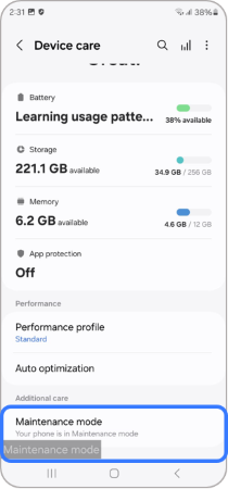 What is Maintenance mode feature? | Samsung Gulf