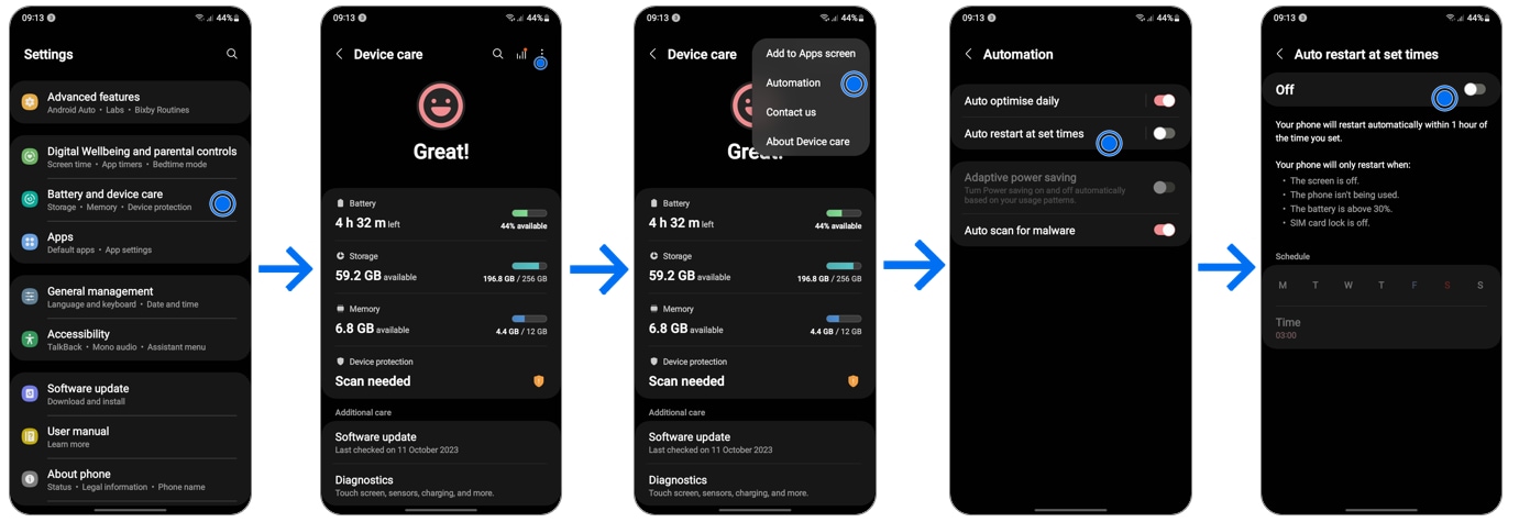 Samsung phone unexpectedly powers off | Samsung Gulf