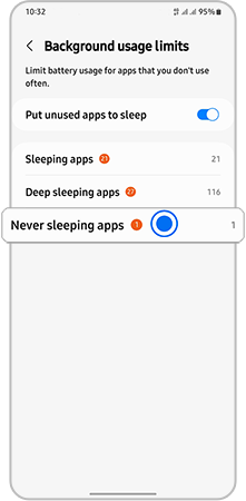 How to manage Sleeping apps to save battery life on your Galaxy device ...