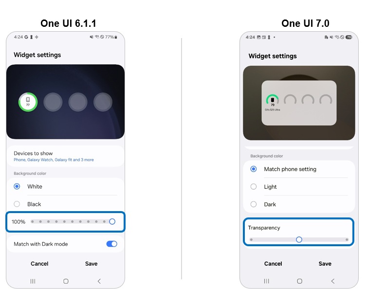 Why Adjusting Widget Transparency in One UI 7 May Feel Different ...