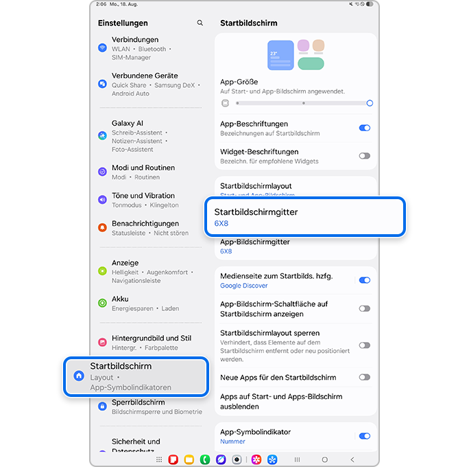 So legst du auf deinem Galaxy Tablet separate Layout des ...