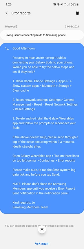 Raising an Error Report via Samsung Members app | Samsung Australia