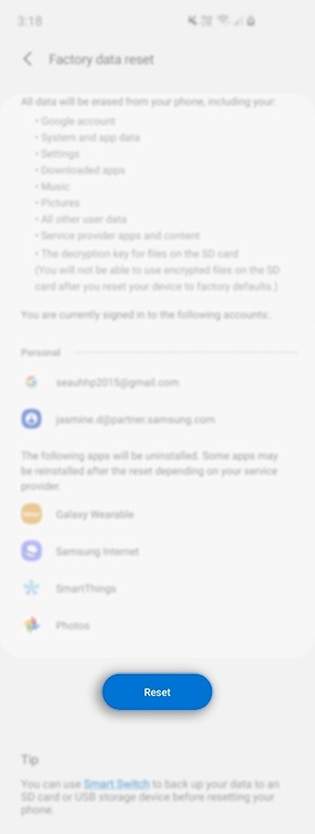 Factory Data Reset a Samsung Mobile Device | Samsung Australia
