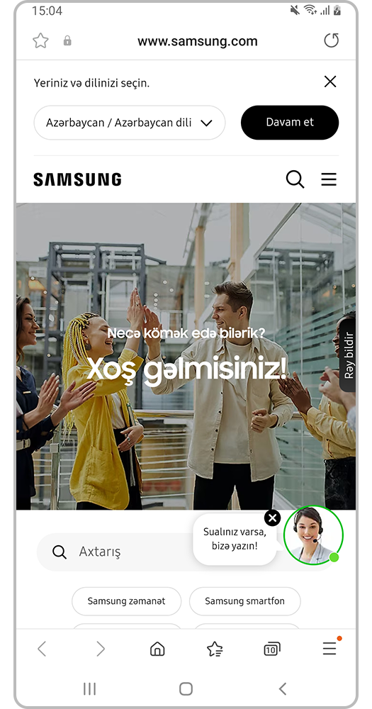 Samsung Galaxy Mobil Cihazından istifadə edərək QR kodunu necə skan etmək olar | Samsung AZƏRBAYCAN
