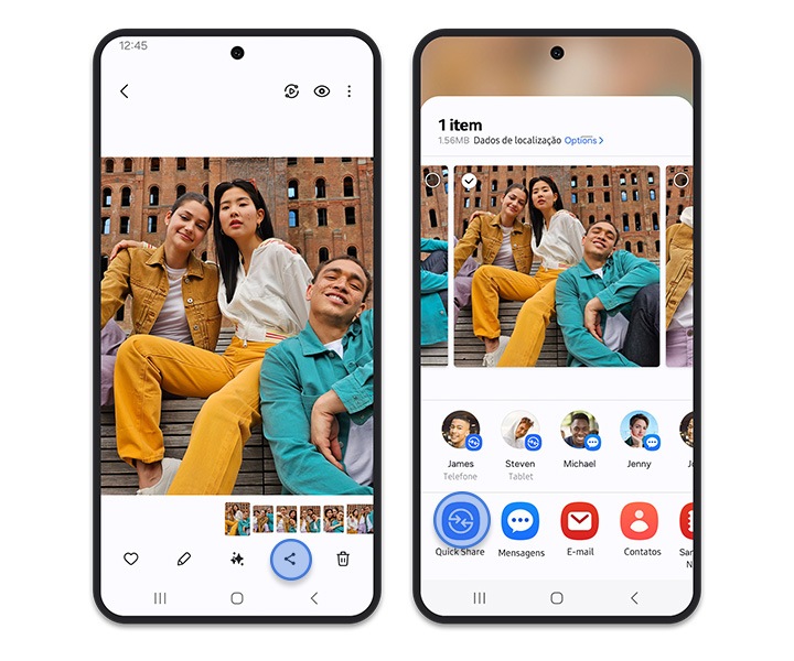 Quick Share | Aplicativos e serviços | Samsung BR