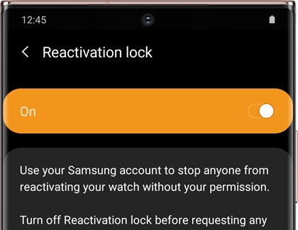 Turn on Reactivation lock on your Samsung smartwatch | Samsung CA