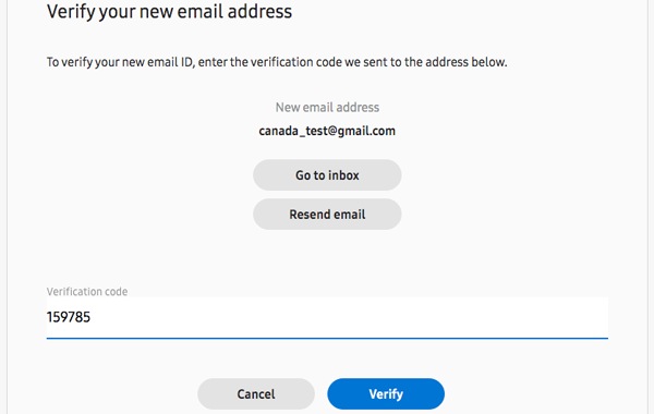 Change the email address for your Samsung Account | Samsung CA