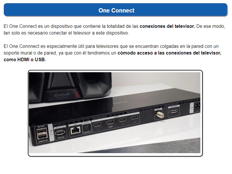 QLED QN65Q7FAMK- ¿Qué es el One Connect? | Samsung CO