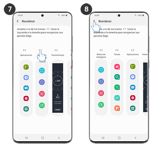 Galaxy S20 - ¿Cómo ordenar los paneles Edge? | Samsung CO