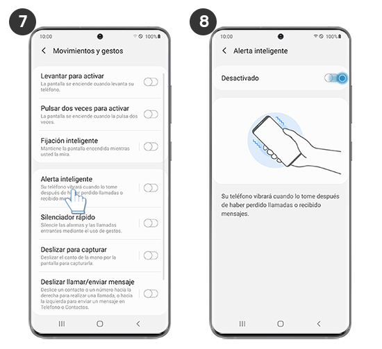 Galaxy S20 - ¿Cómo activar la función alerta inteligente? | Samsung CO