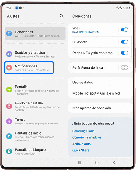 Descubre cómo utilizar las notificaciones del Galaxy Z Fold3 | Samsung CO