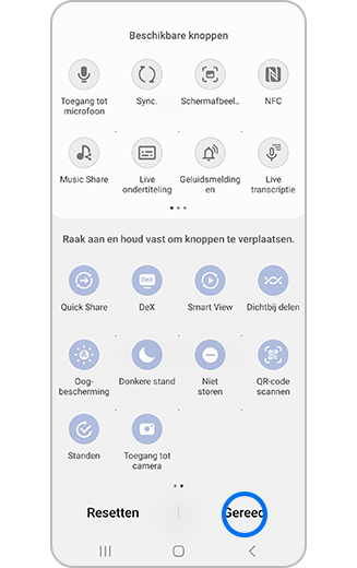 Hoe knoppen toevoegen aan of verwijderen uit het Quick setting-panel ...