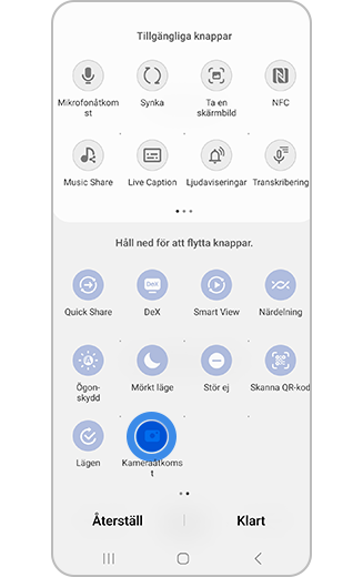 Hur du lägger till eller tar bort knappar från snabbinställningspanelen ...