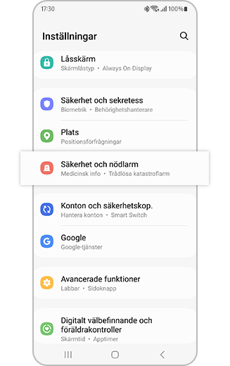 Så här stänger du av SOS-funktionen för nödsamtal | Samsung Sverige