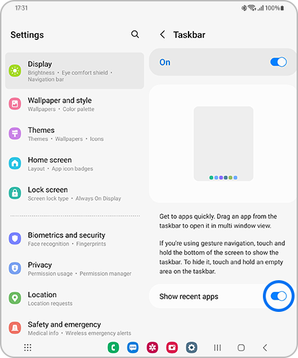 How to use the Galaxy Z Fold4 Taskbar