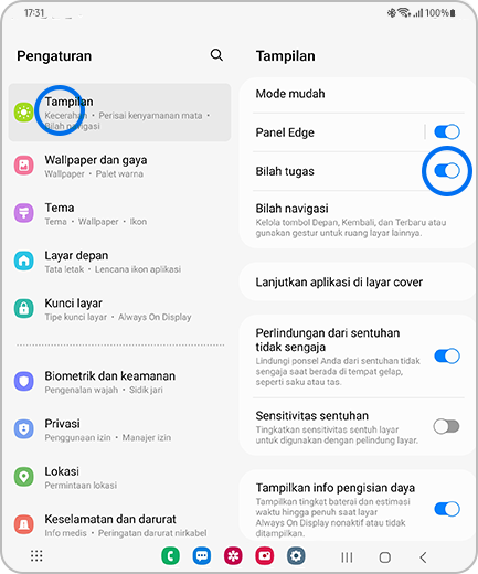 Bagaimana cara menggunakan Bilah tugas Galaxy Z Fold4