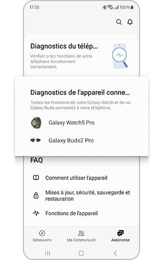 Comment utiliser l’autodiagnostic Galaxy Wearable | Samsung BE_FR