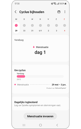 Samsung gezondheidscyclus bijhouden | Samsung NL