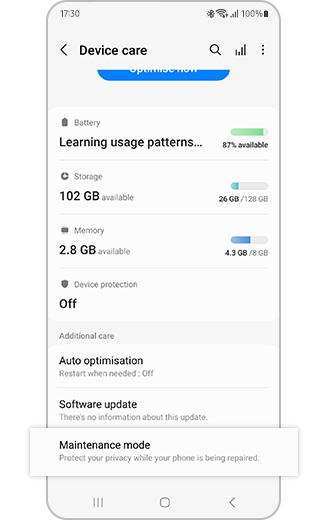 Maintenance mode | Samsung United Kingdom