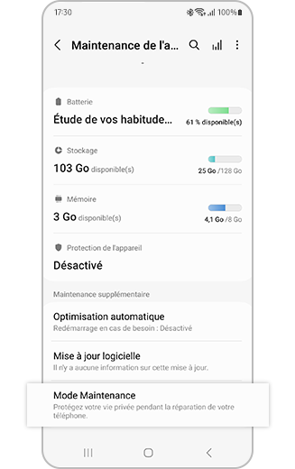 Mode maintenance | Samsung France