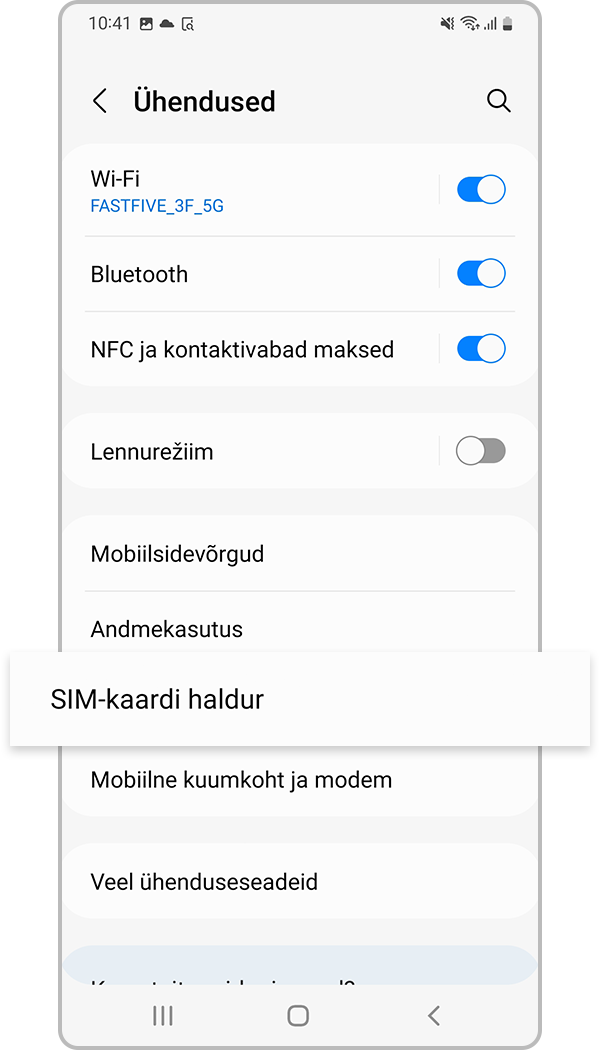 Nano-SIM-kaardi ja eSIM-i paigaldamine Galaxy S22-seeria telefoni ...
