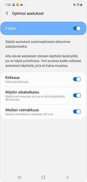 Optimointi | Galaxy-akku | Samsung Suomi