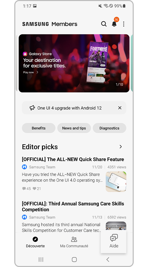 Comment utiliser les diagnostics dans l'application Samsung Members ...