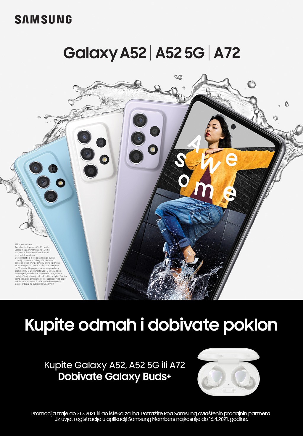 Promocija mobilnih telefona: Kupite Galaxy A52 i A72 | Samsung Hrvatska