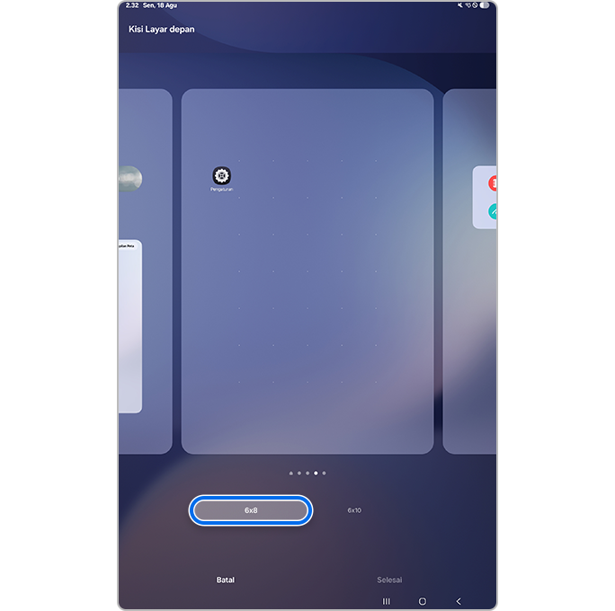 Cara mengatur tata letak Layar depan secara terpisah untuk mode potret ...