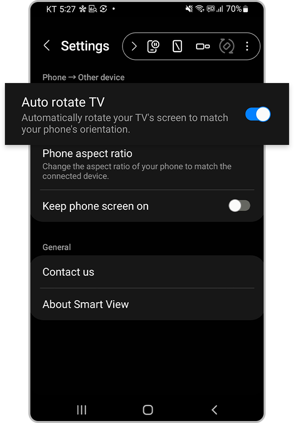 Cara mengatur layar Potret pada Auto Rotating Accessory
