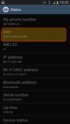 How to find IMEI number of a Samsung Galaxy S4(GT-I9500)? | Samsung India