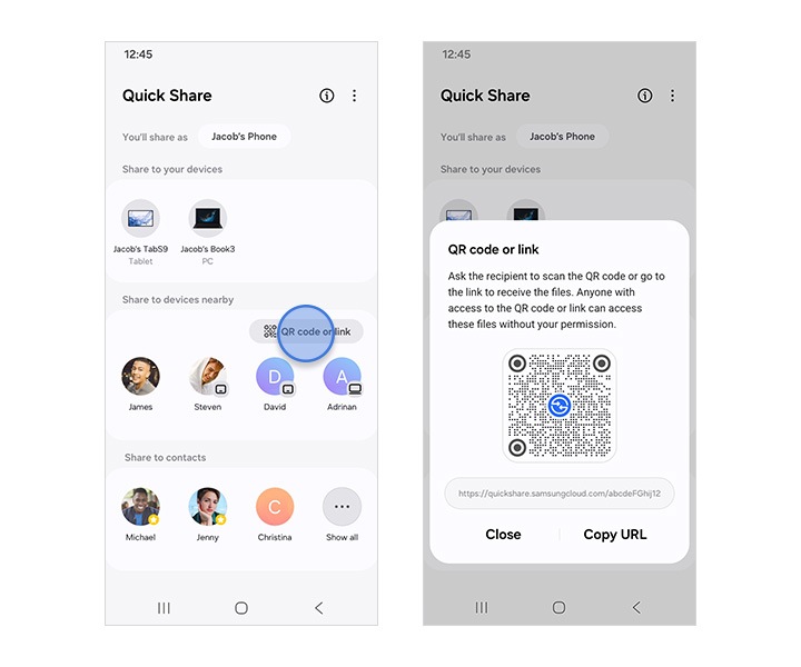 Quick Share | Apps e servizi | Samsung IT