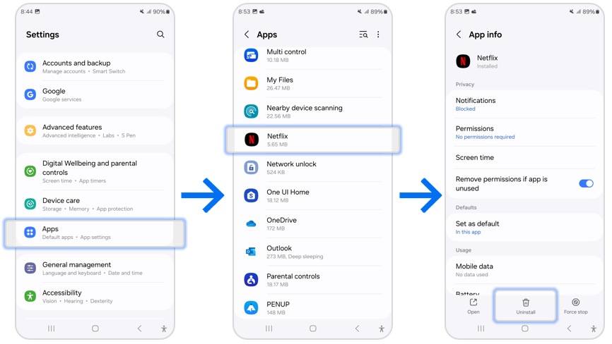 Galaxy device slows down, freezes, or displays ads after installing ...