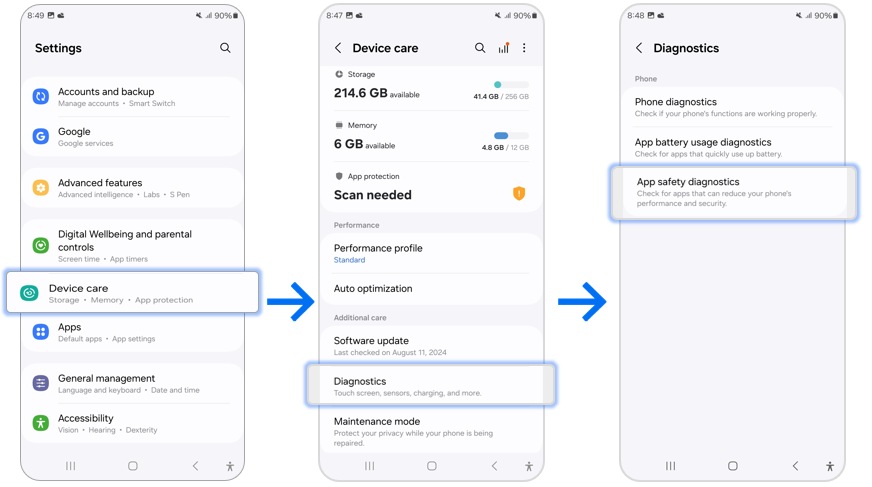 Galaxy device slows down, freezes, or displays ads after installing ...