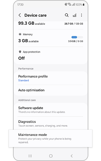 Maintenance mode | Samsung Canada