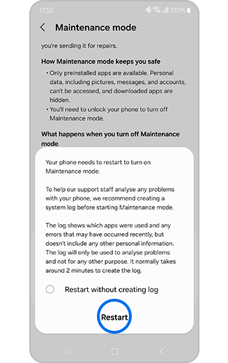 Maintenance mode | Samsung Canada