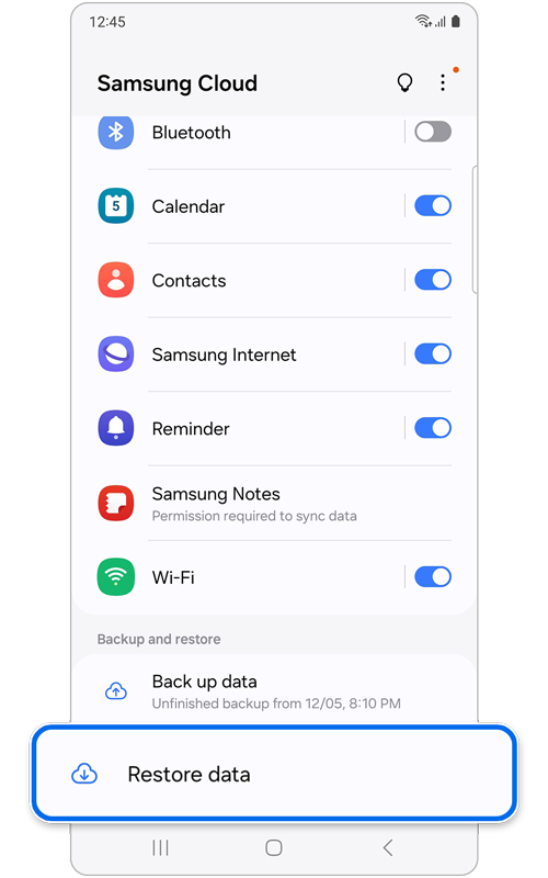 Use the Samsung Cloud to back up and restore data to your Galaxy device ...