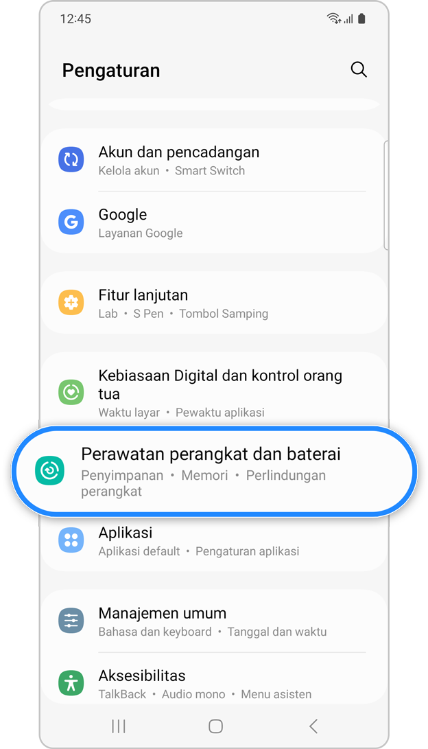 Kurangi konsumsi daya dengan mode kinerja Terang pada perangkat Galaxy Anda