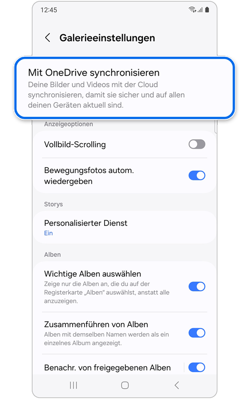 Synchronisieren von OneDrive mit einem Galaxy Gerät | Samsung Schweiz
