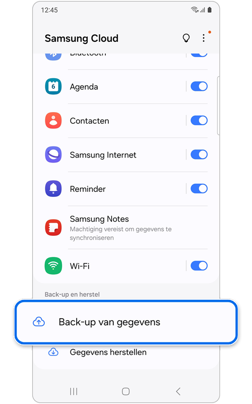 Gebruik Samsung Cloud om een back-up van je gegevens te maken en deze ...