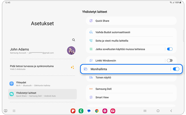 Navigoi Galaxy-puhelintasi ja Galaxy-tablettiasi käyttäen Monihallintaa ...