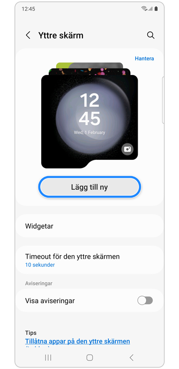 Anpassa omslagsskärmens bakgrundsbild på Galaxy Z Flip5 | Samsung Sverige