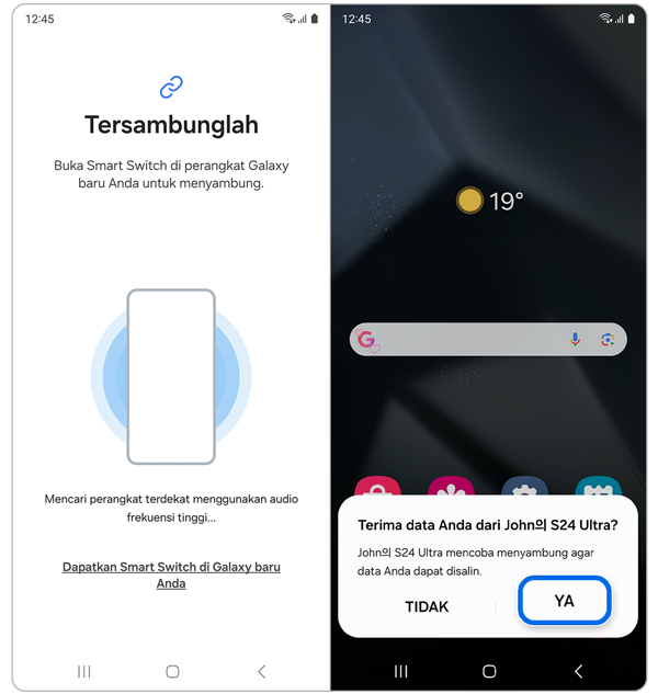 Cara menggunakan aplikasi Smart Switch untuk mentransfer data antara ...